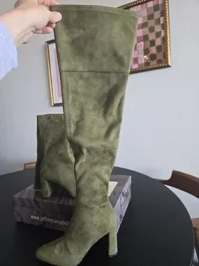 Jeffrey Campbell | Shoes | Jeffrey Campbell Olive Green Suede Over The ...